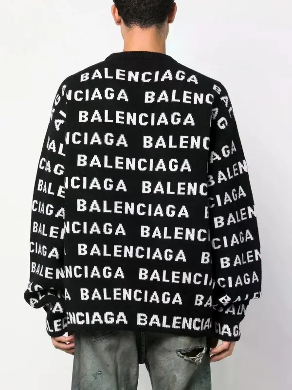 Balenciaga Intarsia-knit Logo Jumper