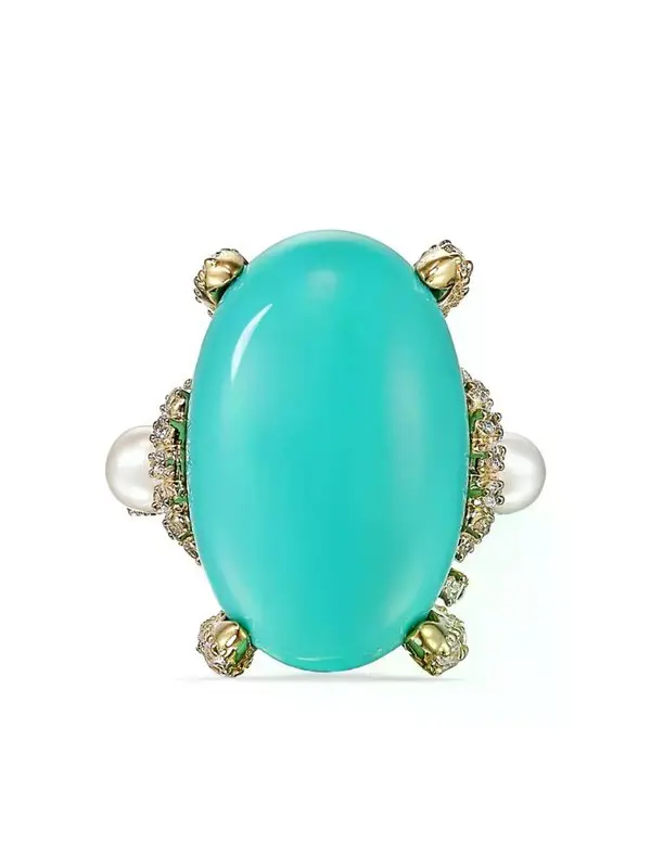 ANABELA CHAN 18kt Yellow Gold Mermaid Turquoise Cocktail Ring - Blue