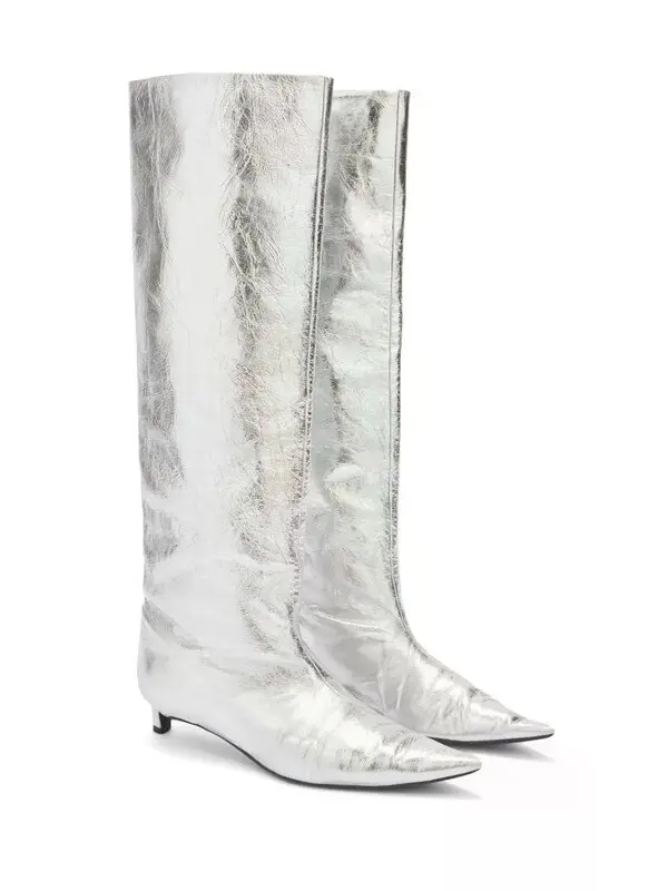 JIL SANDER 30mm Metallic Knee Boots