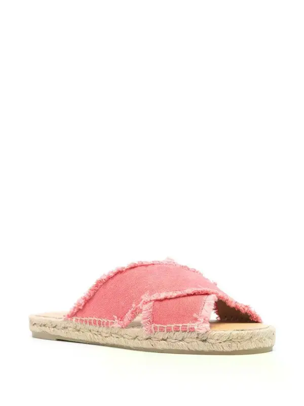 CastaÑer Frayed-detailing Canvas Espadrilles - Pink