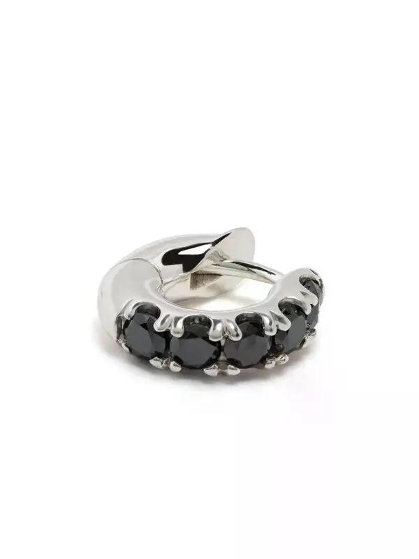 SPINELLI KILCOLLIN Sterling Mini Hoop Earring With Black Diamonds