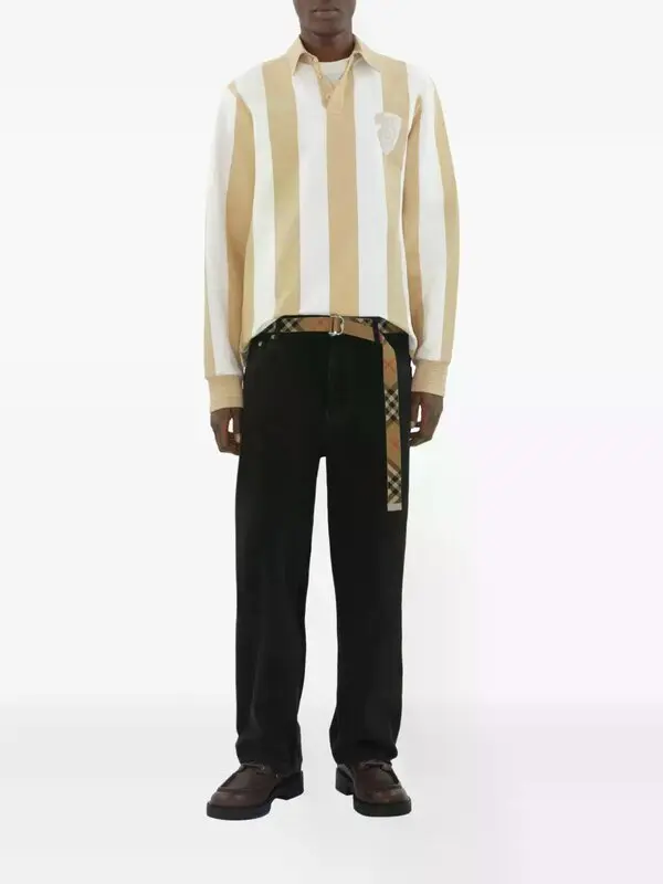 Burberry Checked Webbing Belt With Palladium-plated B Buckle