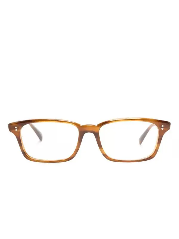 Oliver Spencer Edelson Rectangle-frame Glasses - Brown