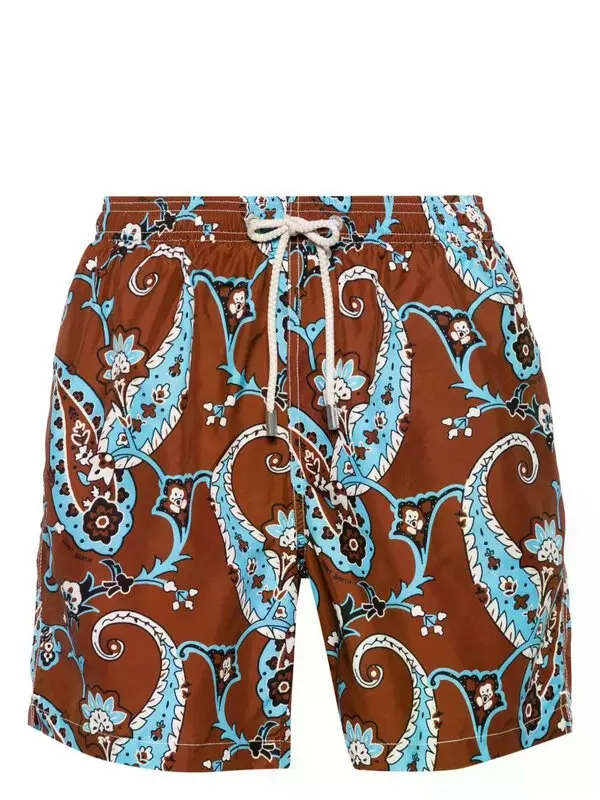 MC2 SAINT BARTH Lighting Indie Vibe-print Swim Shorts - Brown
