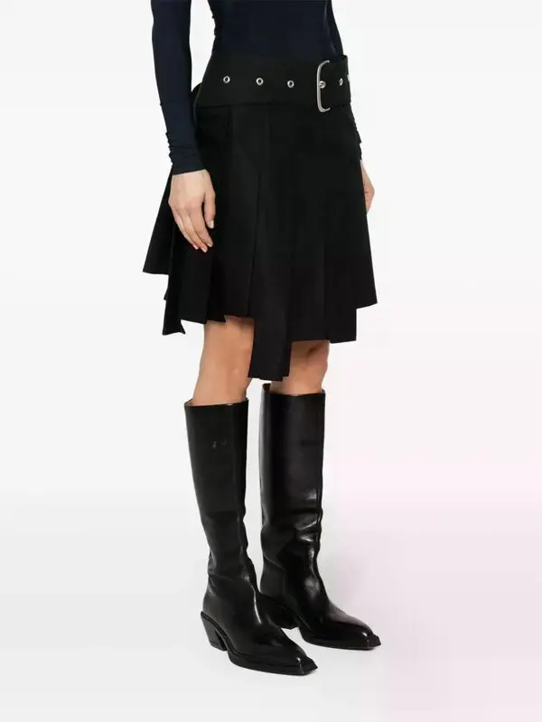 Off-White Wraparound Pleated Mini Skirt