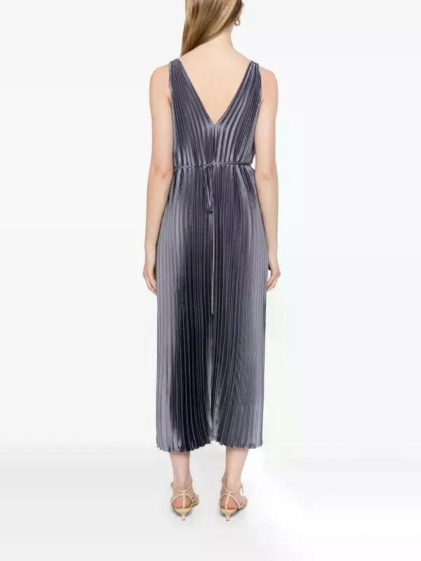 Vince Pleated Satin Midi Dress