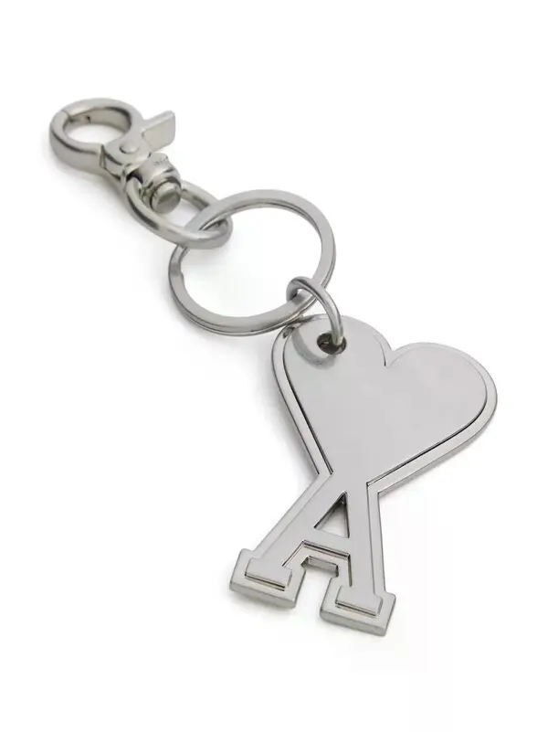 AMI Paris Metallic Logo Charm Keyring