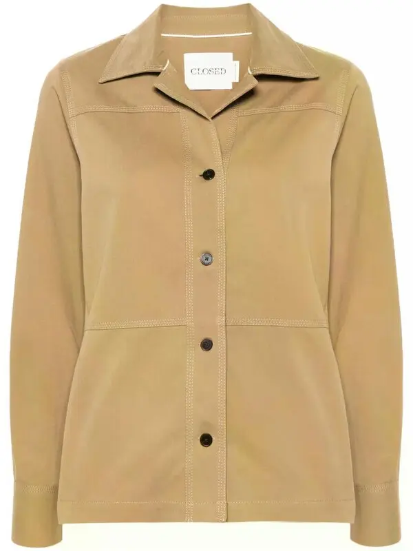 Closed Paneled Twill Shirt Jacket