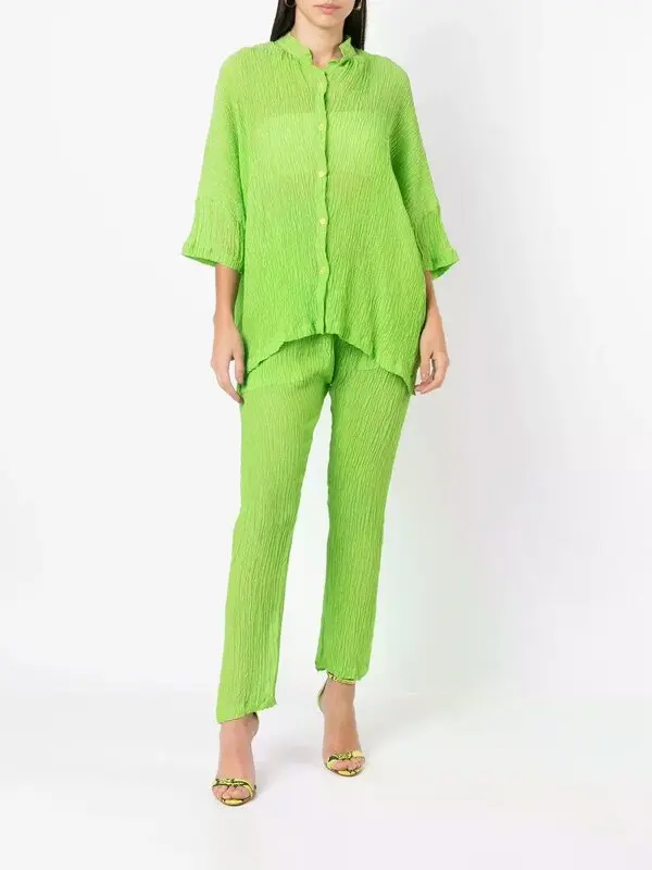 AMIR SLAMA Crinkle-effect Silk Trousers