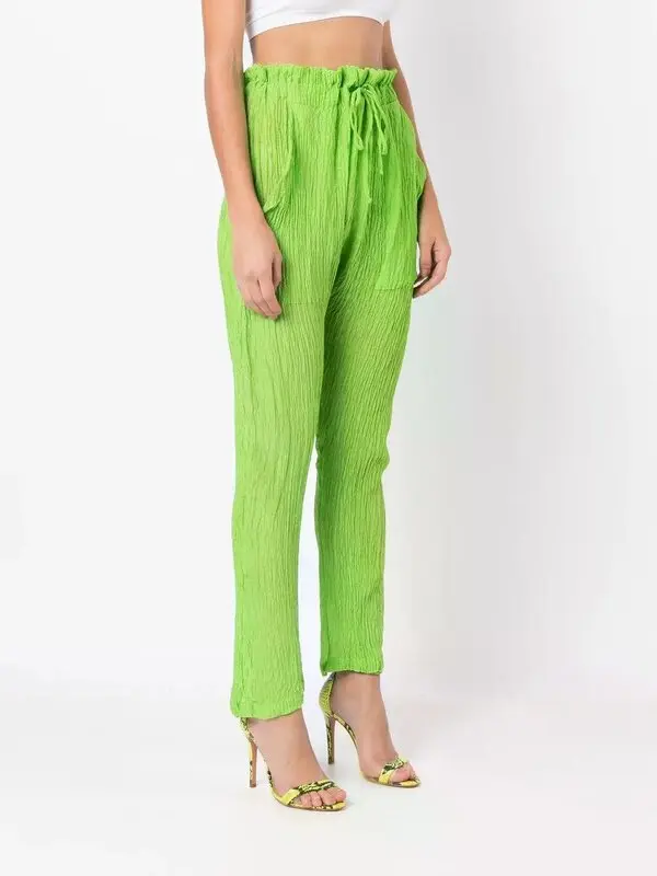 AMIR SLAMA Crinkle-effect Silk Trousers