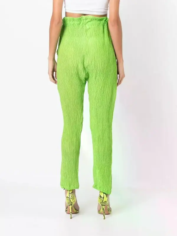 AMIR SLAMA Crinkle-effect Silk Trousers