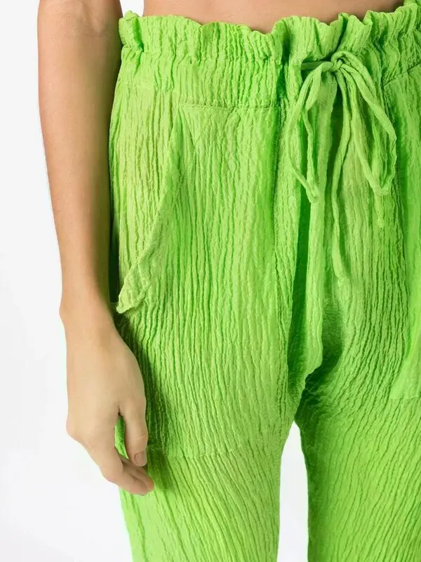 AMIR SLAMA Crinkle-effect Silk Trousers