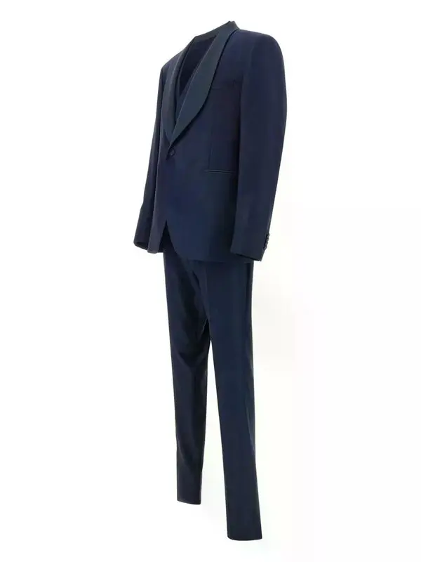Tagliatore Shawl-lapel Three-piece Suit - Blue