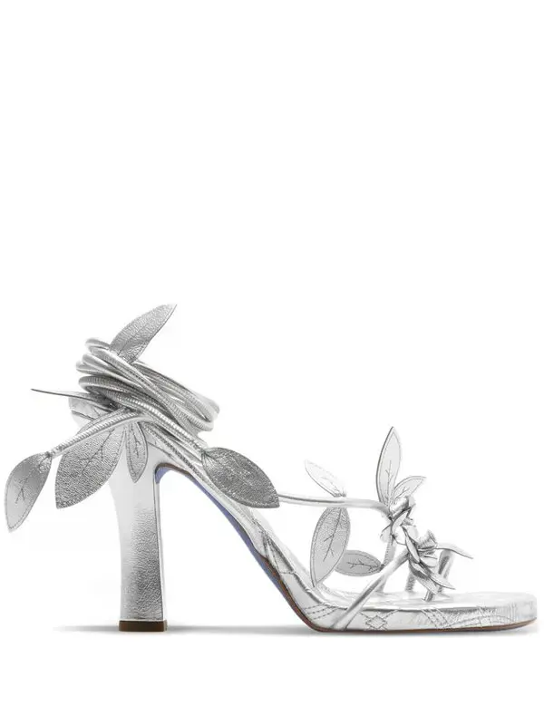 Burberry Ivy Flora 105mm Leather Sandals