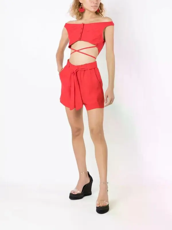 AMIR SLAMA Belted Elasticated Short Shorts