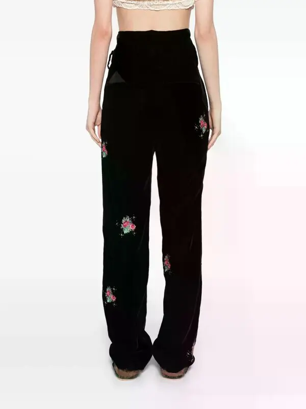 MIDORIKAWA Embroidered Floral Trousers