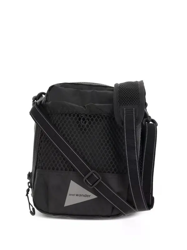AND WANDER Plaid Pattern Shoulder Bag - Black