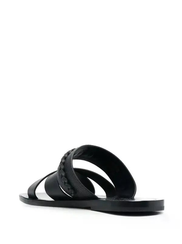 FERRAGAMO Gancini-embellished Leather Sandals - Black