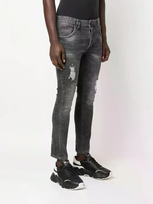 Philipp Plein Distressed Straight-leg Jeans