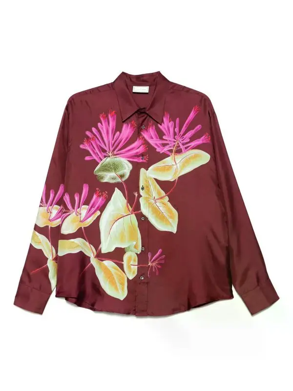 PIERRE-LOUIS MASCIA Long-sleeved Floral Print Shirt