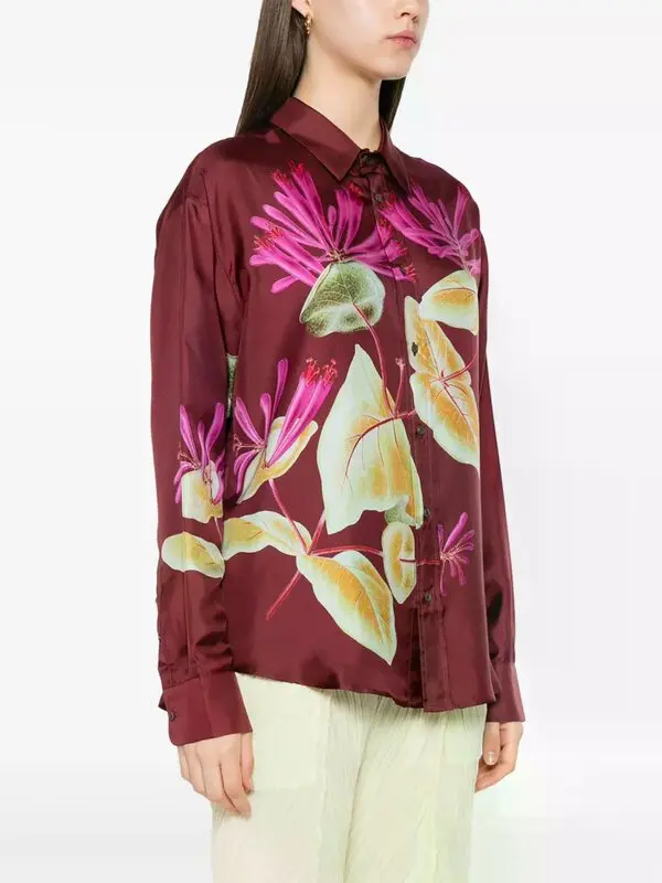 PIERRE-LOUIS MASCIA Long-sleeved Floral Print Shirt