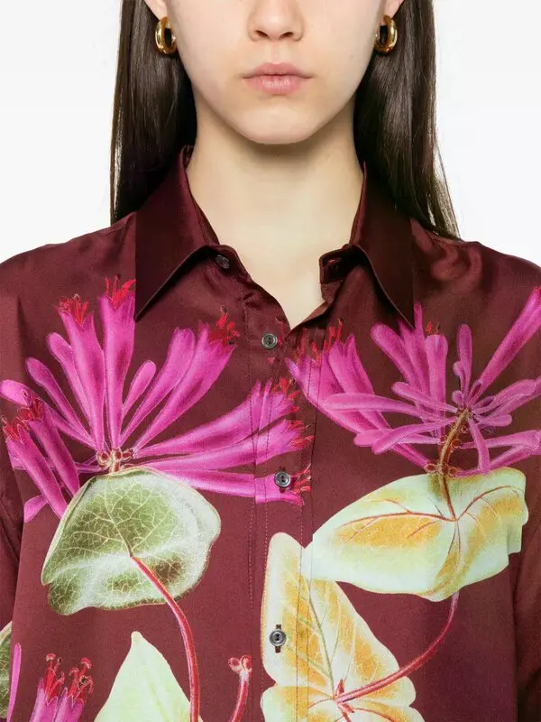 PIERRE-LOUIS MASCIA Long-sleeved Floral Print Shirt