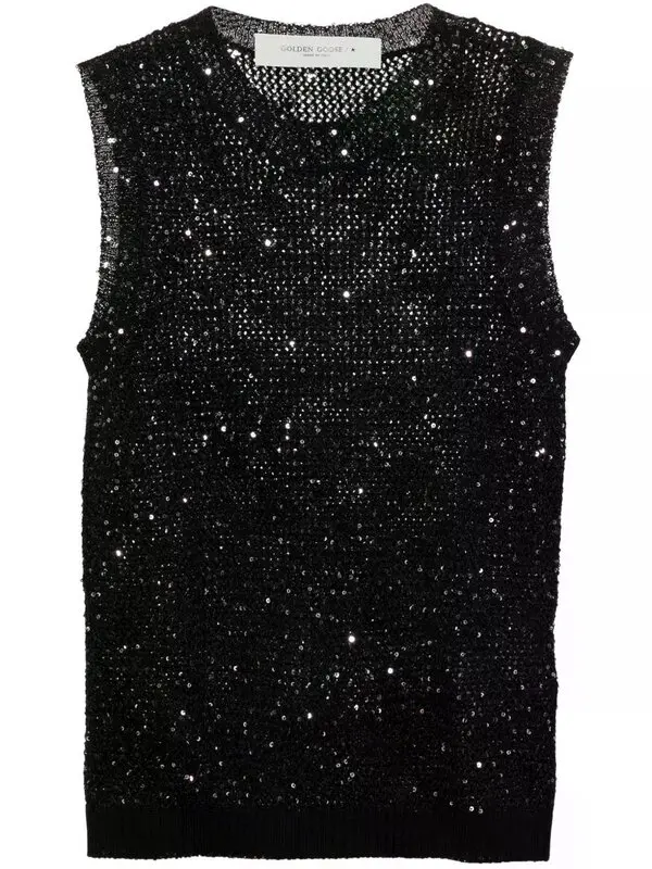 GOLDEN GOOSE Sequin-embellished Sleeveless Top