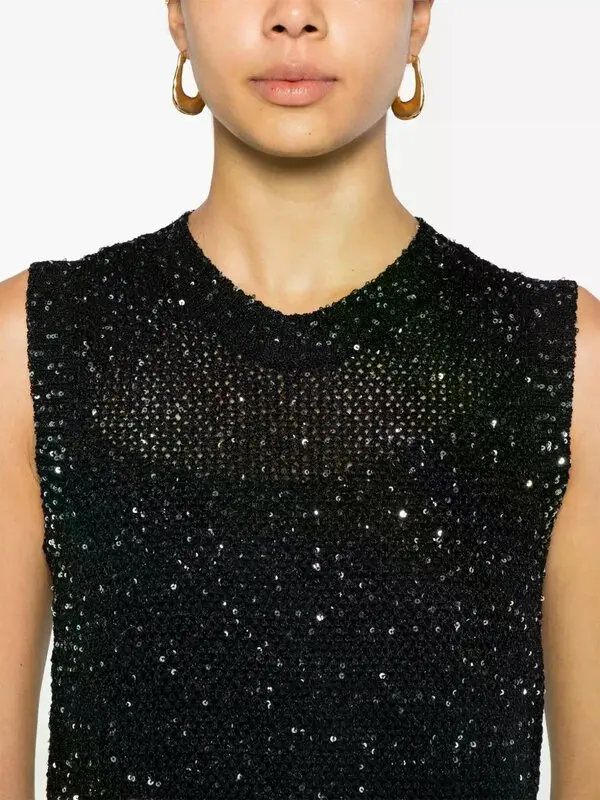 GOLDEN GOOSE Sequin-embellished Sleeveless Top