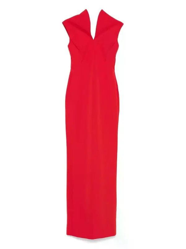 MOOS STUDIO V-neck Maxi Dress - Red