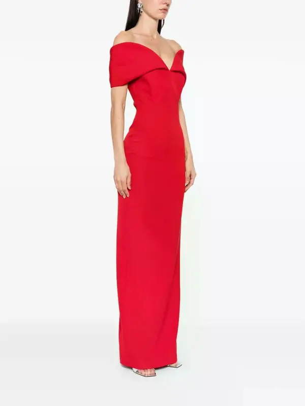 MOOS STUDIO V-neck Maxi Dress - Red