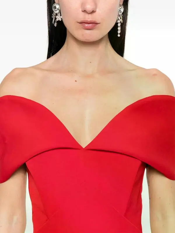 MOOS STUDIO V-neck Maxi Dress - Red