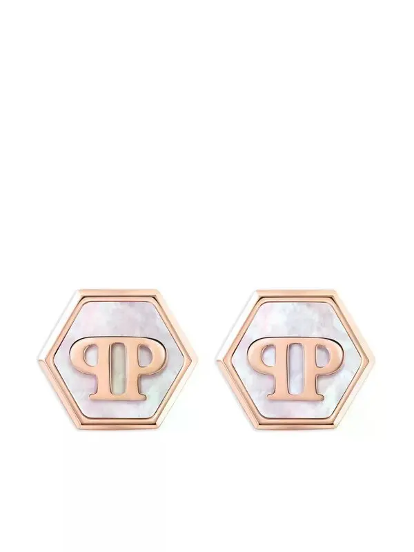 Philipp Plein Mini Logo Earrings - Pink