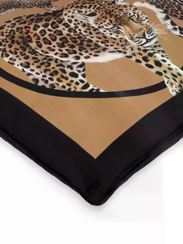 Dolce & Gabbana Small Leopard-print Silk Cushion - Brown