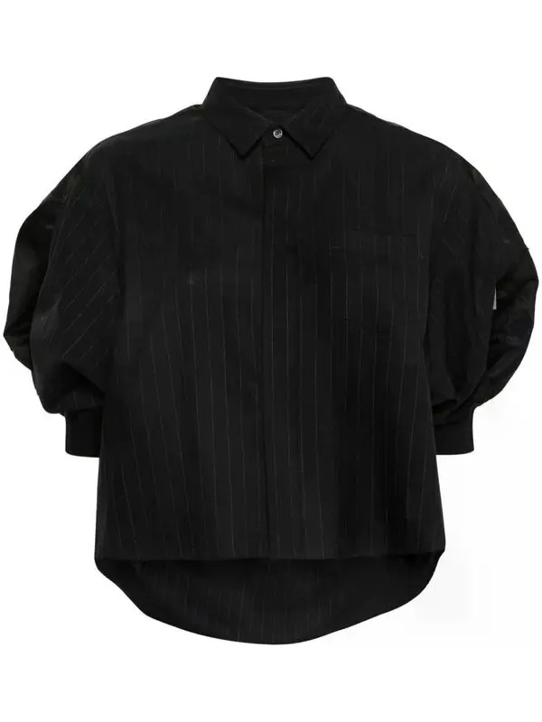 Sacai Pinstripe Cropped Shirt