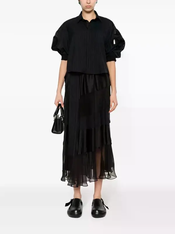 Sacai Pinstripe Cropped Shirt