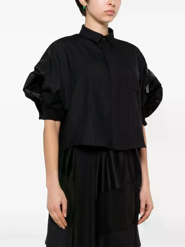 Sacai Pinstripe Cropped Shirt