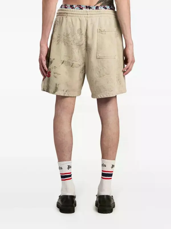 Palm Angels Graphic-print Cotton Shorts