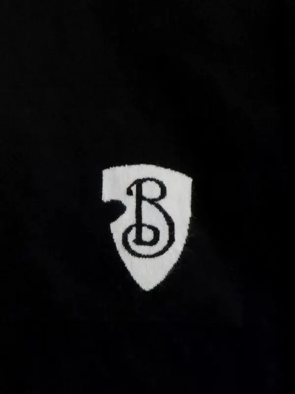 Burberry Wool Blend Intarsia-knit Logo Hoodie