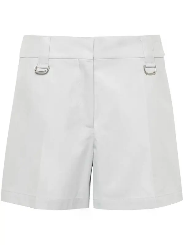 Off-White High-waisted Cotton Shorts With Belt Loops