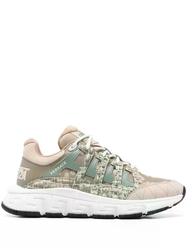 Versace Logo-print Sneakers - Neutrals
