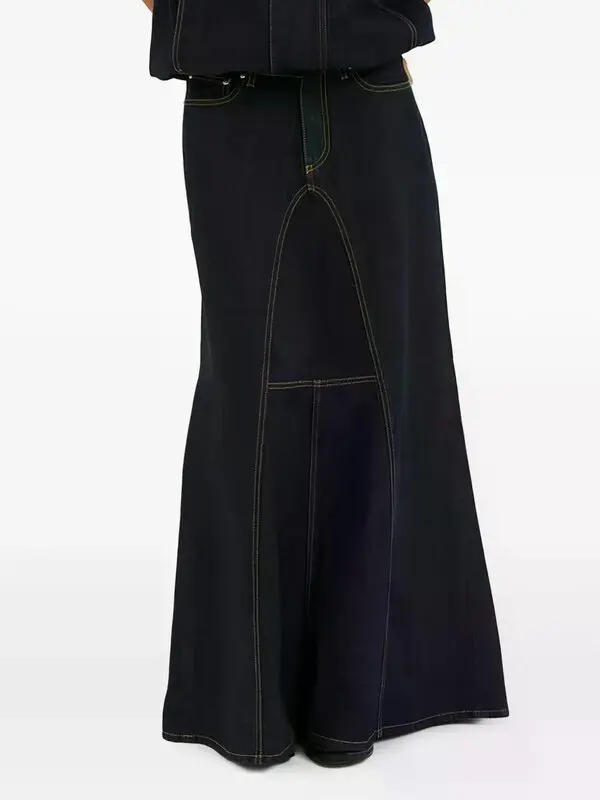 1989 STUDIO Maxi Denim Skirt With Contrast Stitching