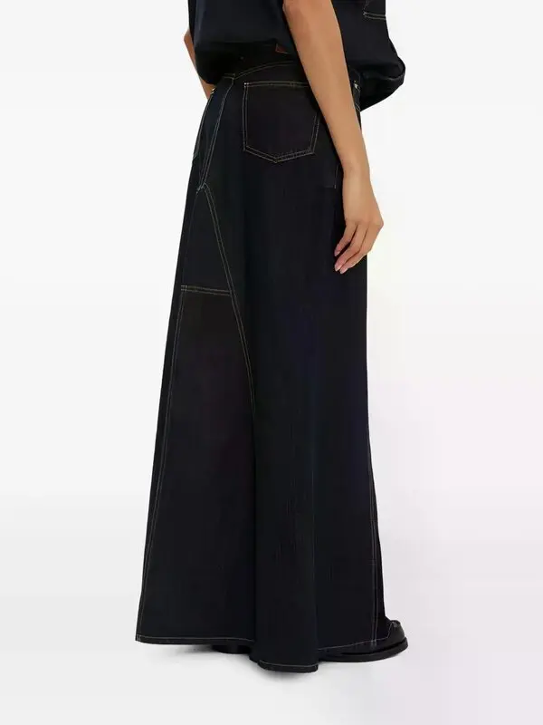 1989 STUDIO Maxi Denim Skirt With Contrast Stitching