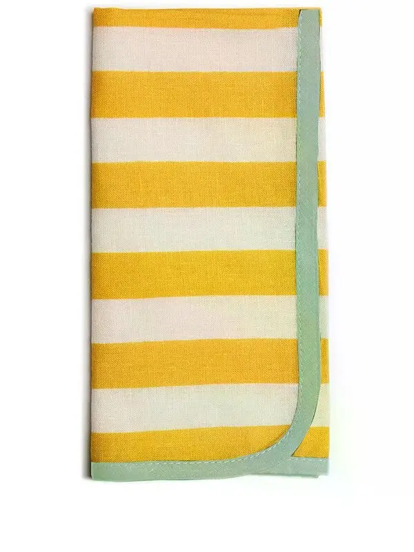 La DoubleJ Stripe-pattern Napkin Set - Yellow