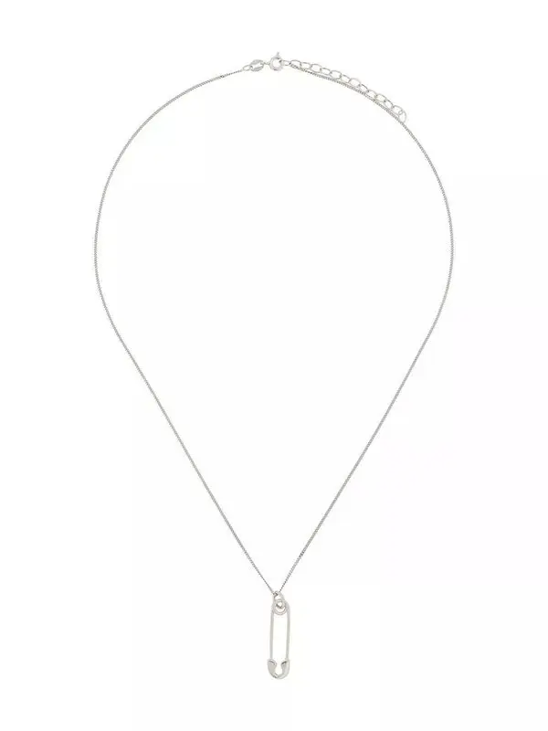 TRUE ROCKS Safety Pin Pendant Necklace - Silver