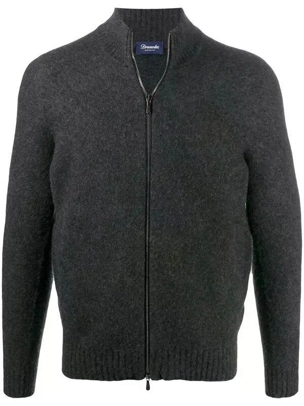 DRUMOHR Zip-up Wool Cardigan - Grey