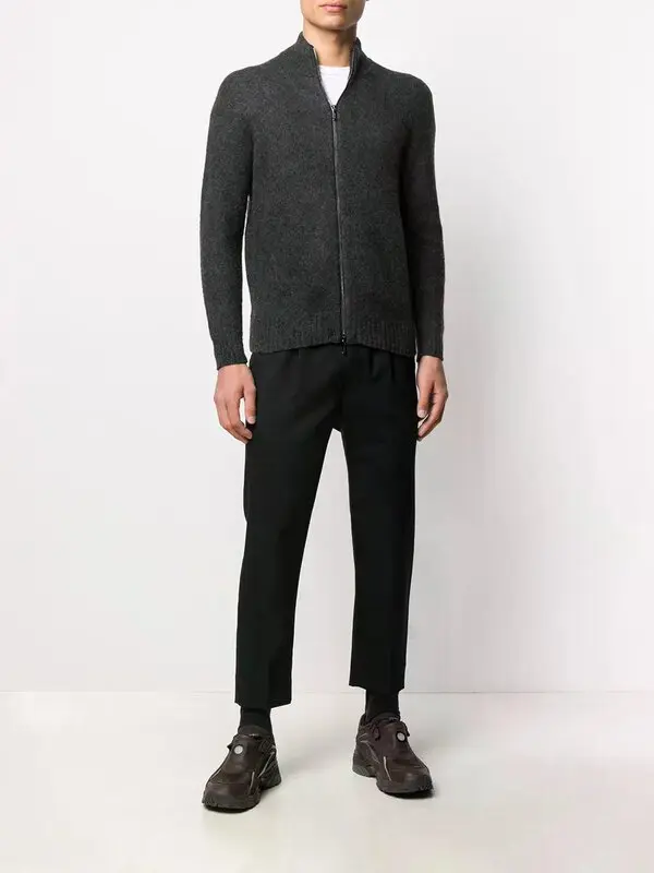 DRUMOHR Zip-up Wool Cardigan - Grey