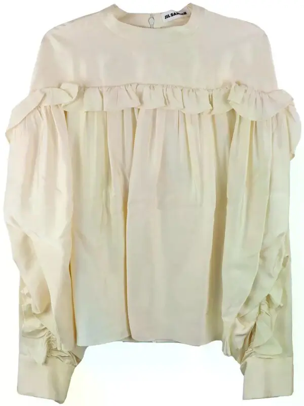 JIL SANDER Ruffled Top - Neutrals