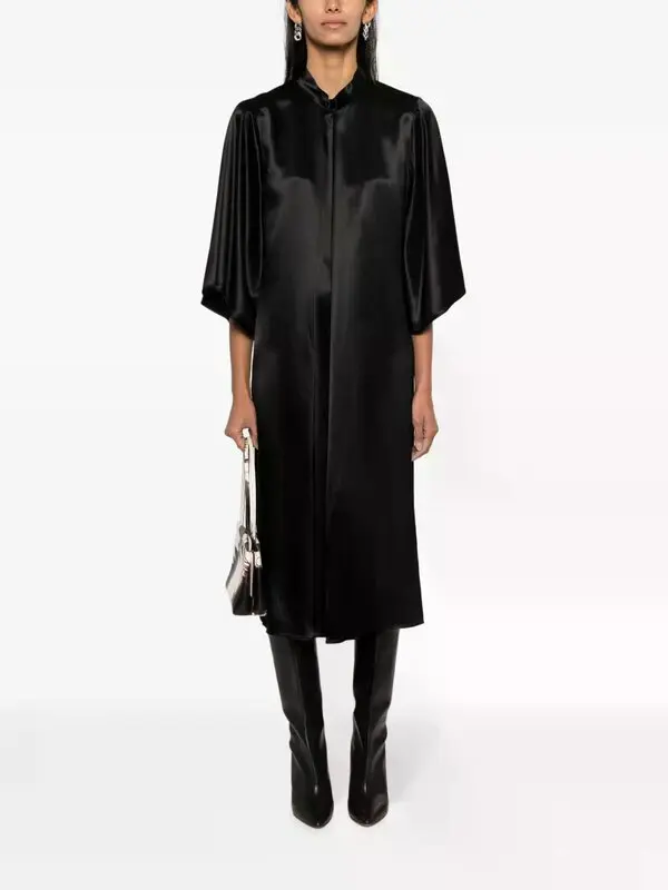 FORTE_FORTE Satin Shift Midi Dress