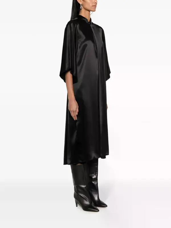 FORTE_FORTE Satin Shift Midi Dress