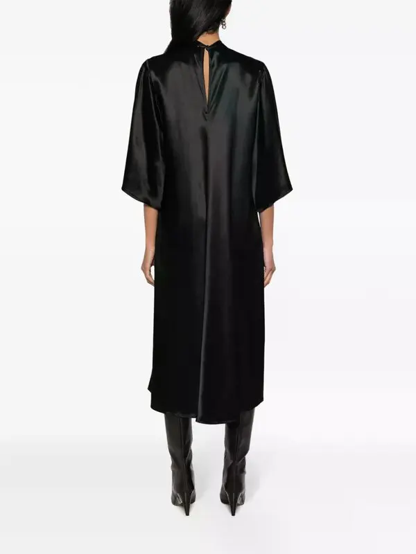 FORTE_FORTE Satin Shift Midi Dress